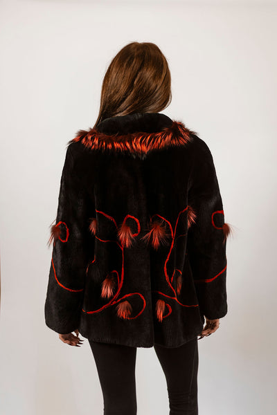 Onyx and Scarlet Sheared Beaver with Scarlet Fox Trim – Christian Nobel ...